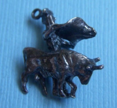 Vintage matador and bull bullfighting Spain silver charm | eBay UK