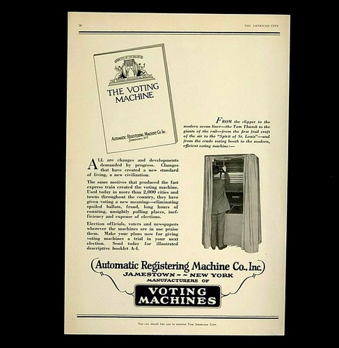 1929 Voting Machine Advertisement Election Ballot Politics Antique Vtg ...