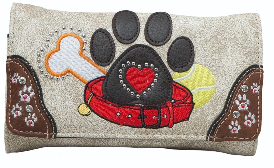 Dog Paw Print Handbag Crossbody Purse Wallet Shoulder Bag Western Style ...