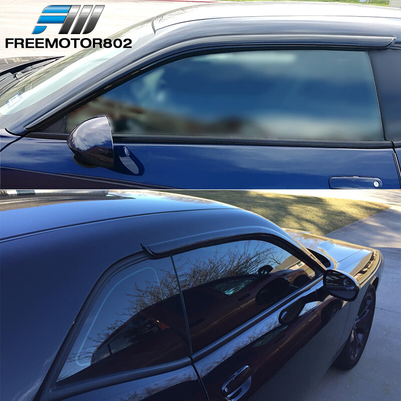 Fits 08-23 Dodge Challenger Slim Style Window Visors Rain Sun Guard ...