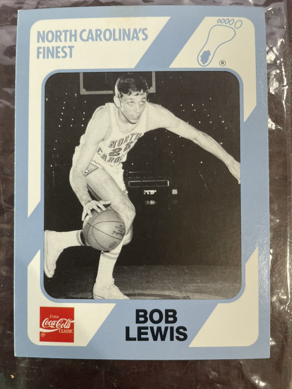 1989-90 Coca-Cola North Carolina's Finest Bob Lewis #69 tar heels unc ...