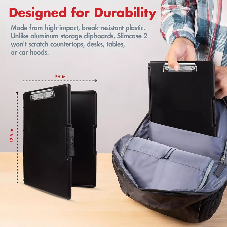Dexas Slimcase 2 Storage Clipboard with Side Opening, Black, Office Supplies 84297209872| eBay