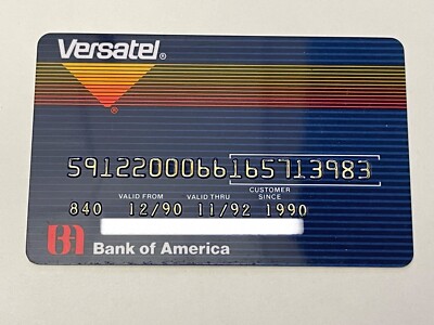 Bank of America Versatel Credit Card Expired in 1992 Collectible | eBay