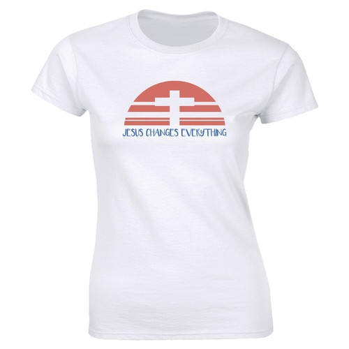 Jesus Changes Everything with Cross Crew Neck T-Shirt for Women ...