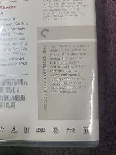 THE BIG CHILL ☆Criterion Collection☆ DVD & BLU RAY | eBay