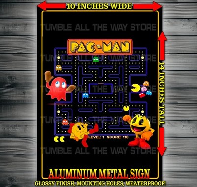 Pac Man and Mrs Pac Man Videogame Metal Sign Wall Art 10" x 14" | eBay
