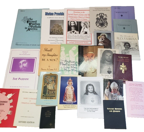 Catholic Lot 23 Pcs Prayers Books Pamphlets Sacred & Immaculate Heart ...