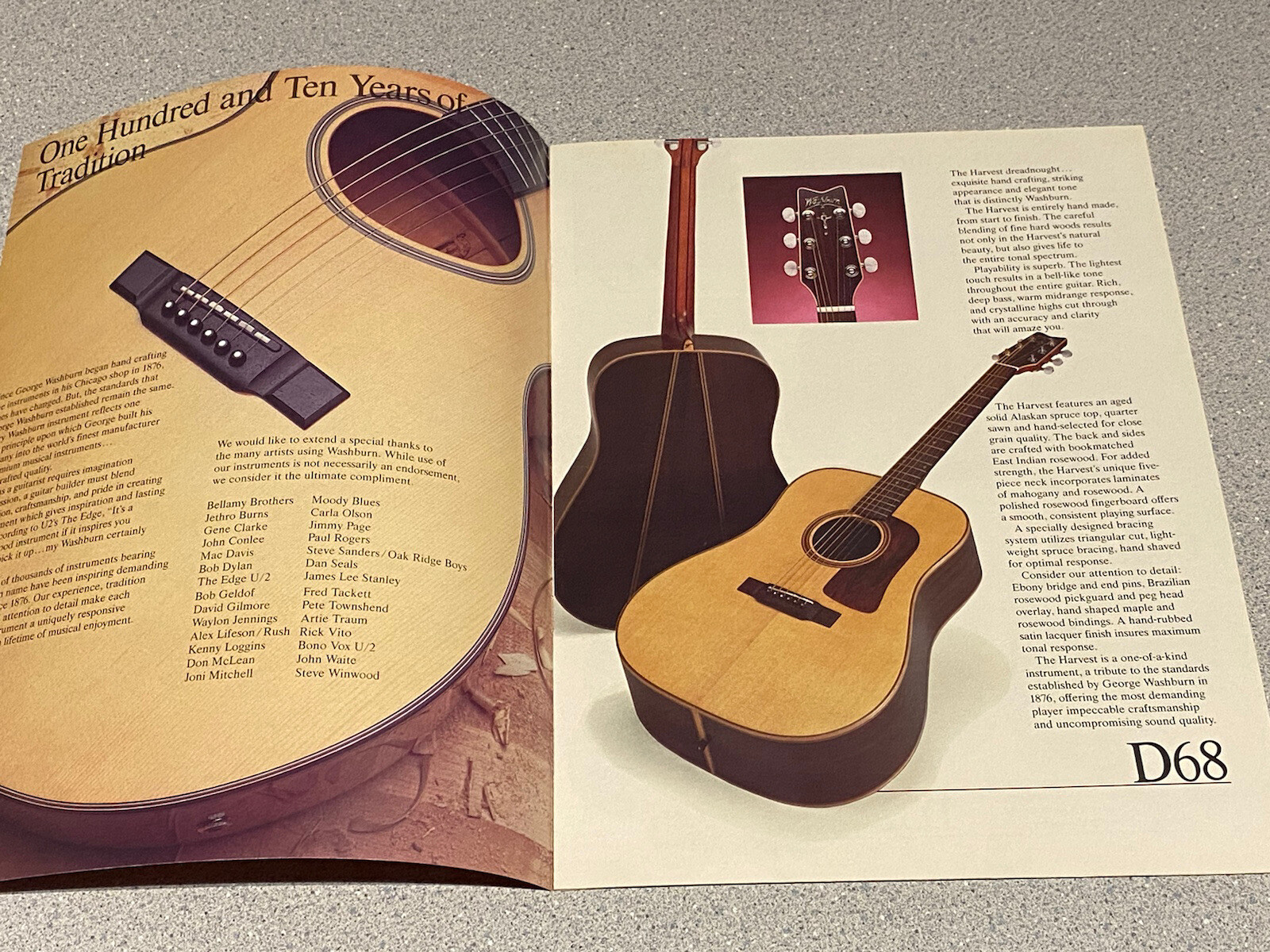 Vintage 1980’s Washburn Instrument Catalog Acoustic Guitar Mandolin ...