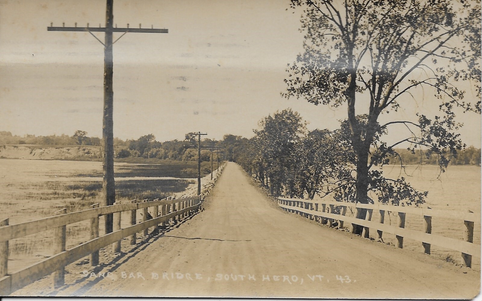 Sand Bar Bridge, South Hero VT vintage Real Photo RPPC Postcard used in ...