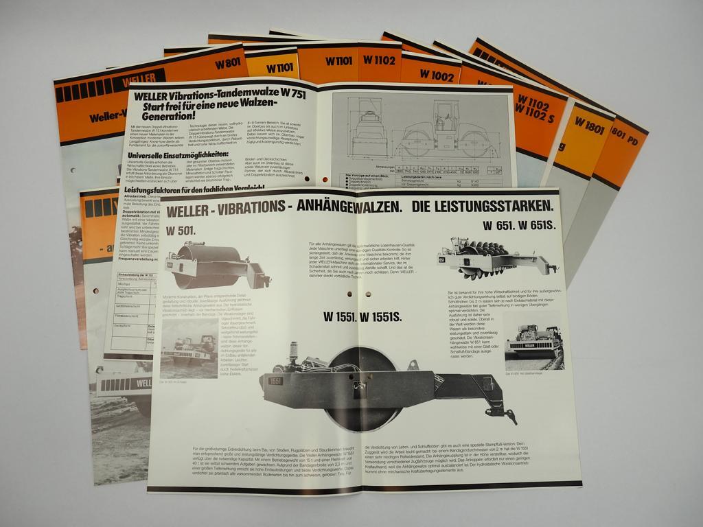 Konvolut Prospekte Weller W251 bis W1801 Walzen Walzenzüge 1980er Jahre ...