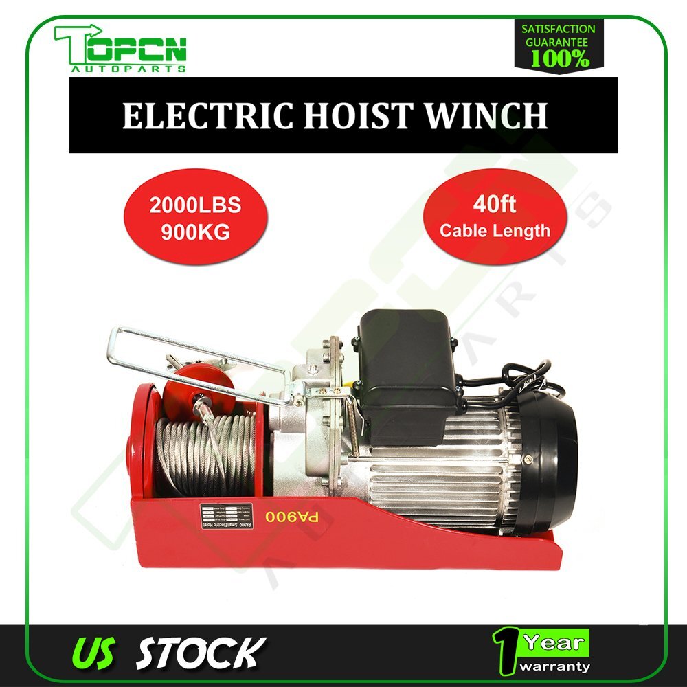 2000 Lbs Auto Overhead Electric Hoist Crane Lift Garage Winch w/ Remote ...