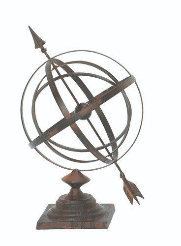 Iron metal Garden Arrow Armillary Sphere Sundial Antique Bronze finish ...