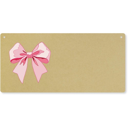 'Pink Bow' Large Wooden Wall Plaque / Door Sign (DP00066025) | eBay
