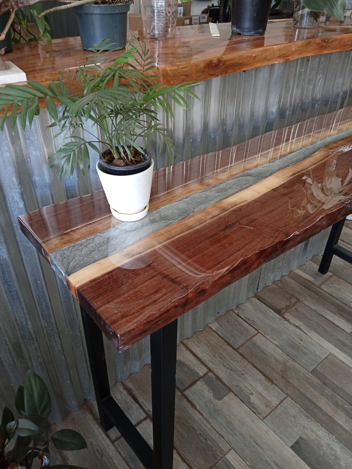 Epoxy Entryway Table Console Table Rustic, Country Farmhouse Console ...