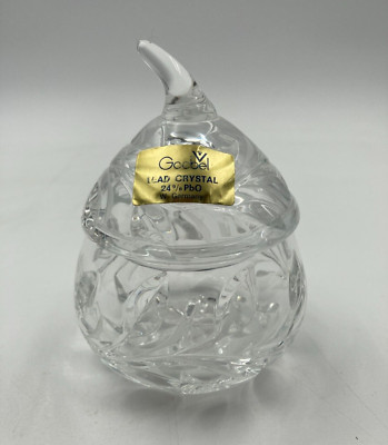 Goebel Lead Crystal Sugar Bowl w Lid Made in W Germany Spoon Hole in ...