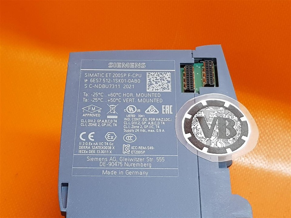 Siemens 6ES7 512-1SK01-0AB0 CPU 1512 Central Processing Unit | eBay