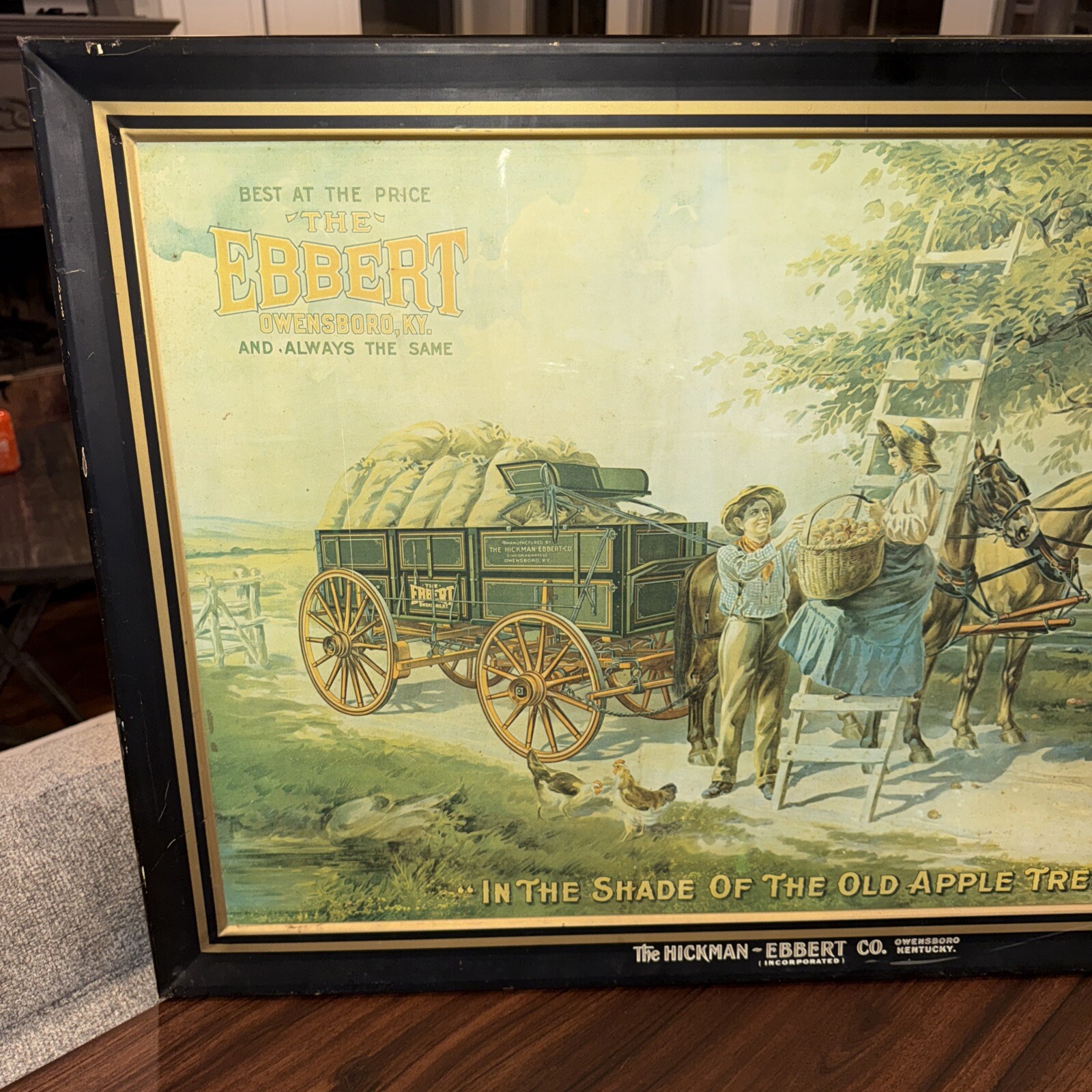 Vintage Ebbert Hickman Wagons Original Metal Lithograph Sign 1930s ...