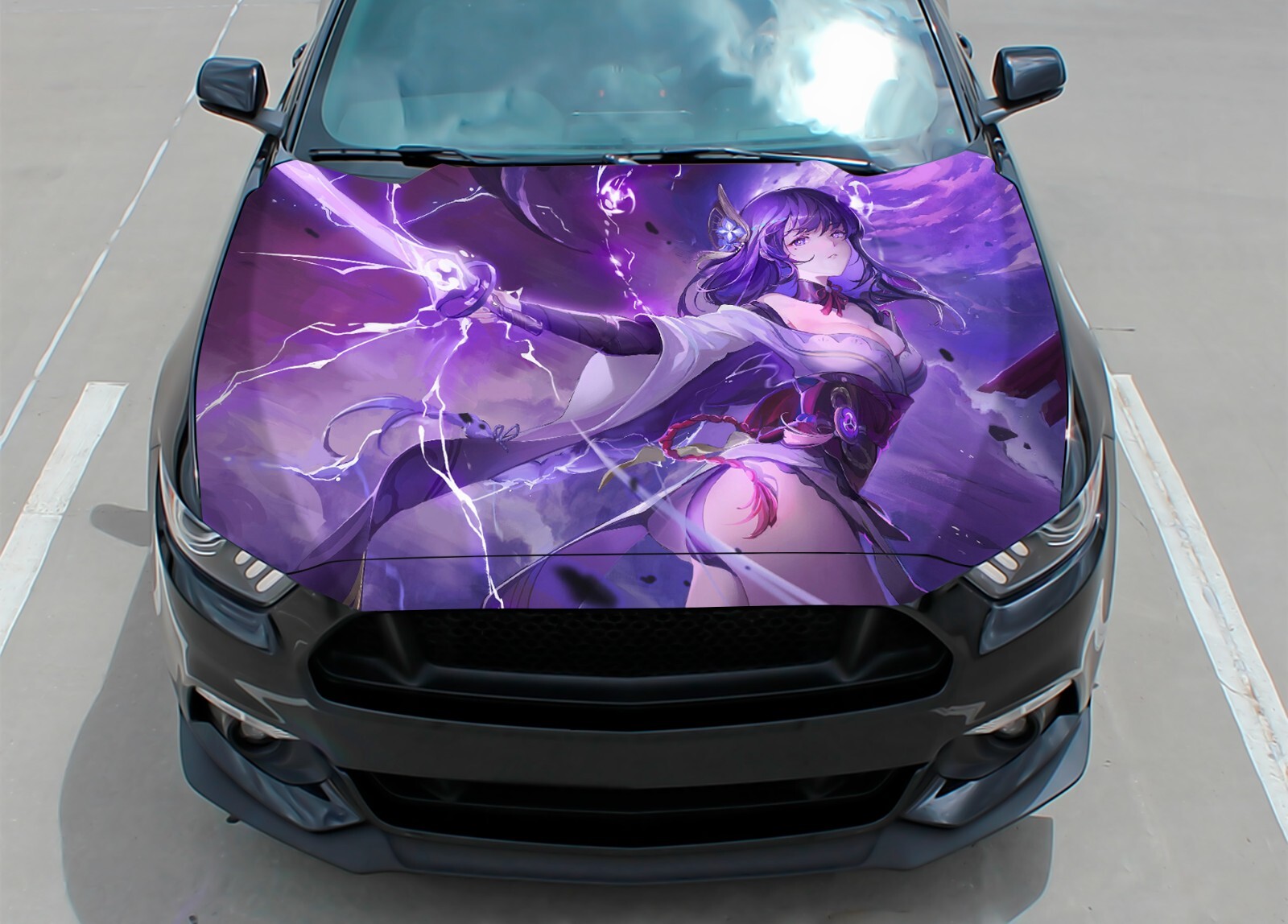 Anime Sword Girl Car Hood Wrap Decal Vinyl Sticker Color Graphic Fit ...