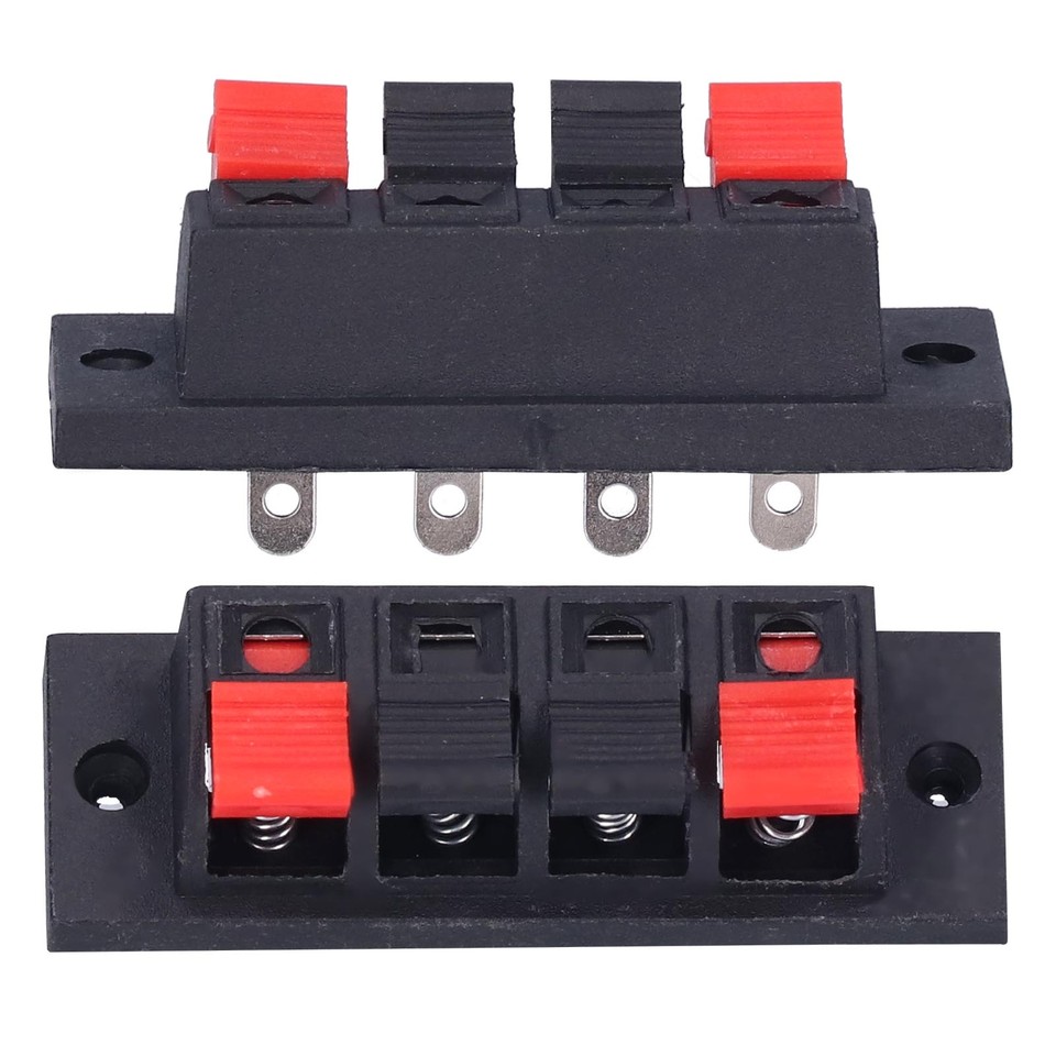 4 Way Block Quick Connect Black + Red 4 Way Speaker Terminal ABS 10 PCS ...