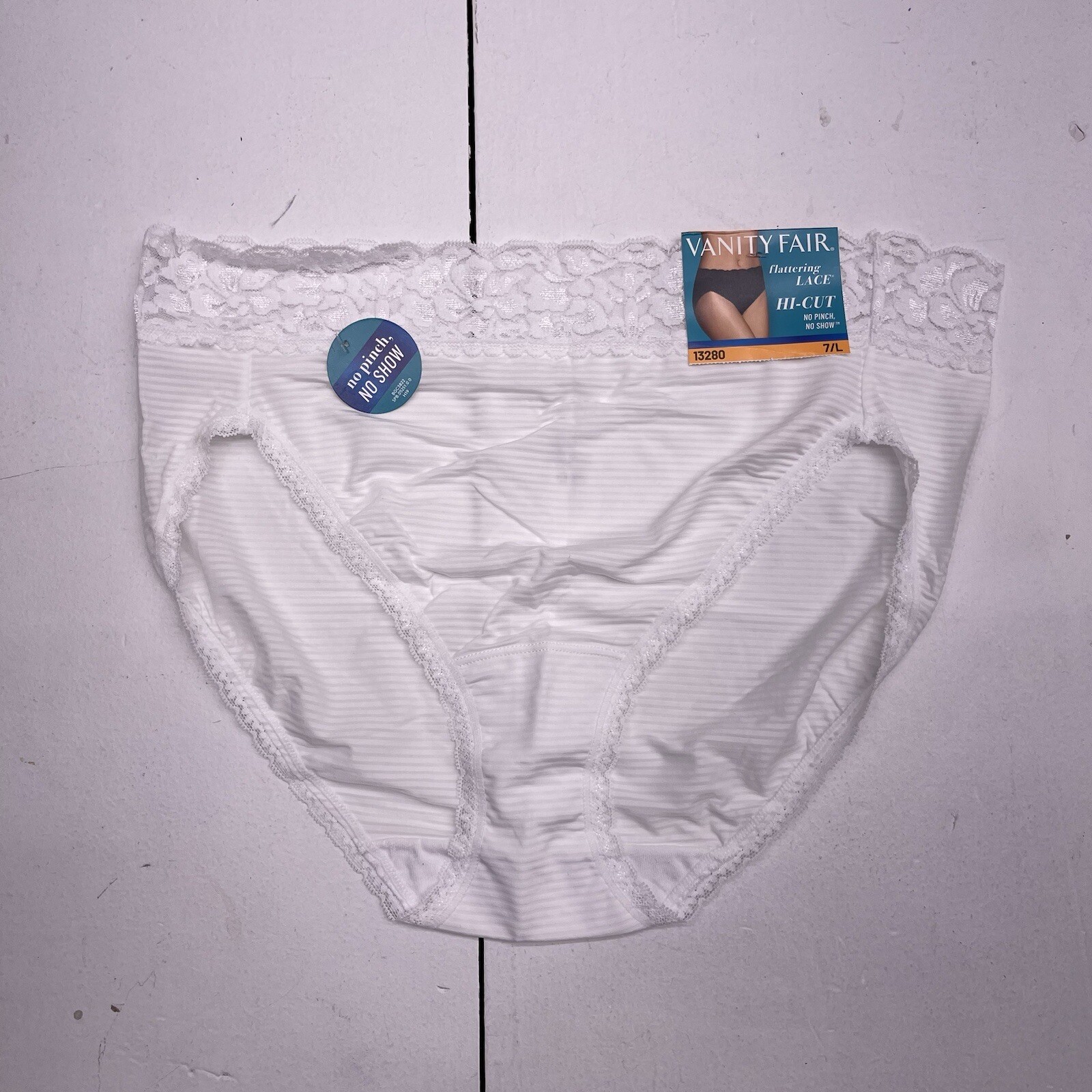 Vanity Fair Hi Cut Lace No Show White Underwear Women’s Size 7/L | eBay