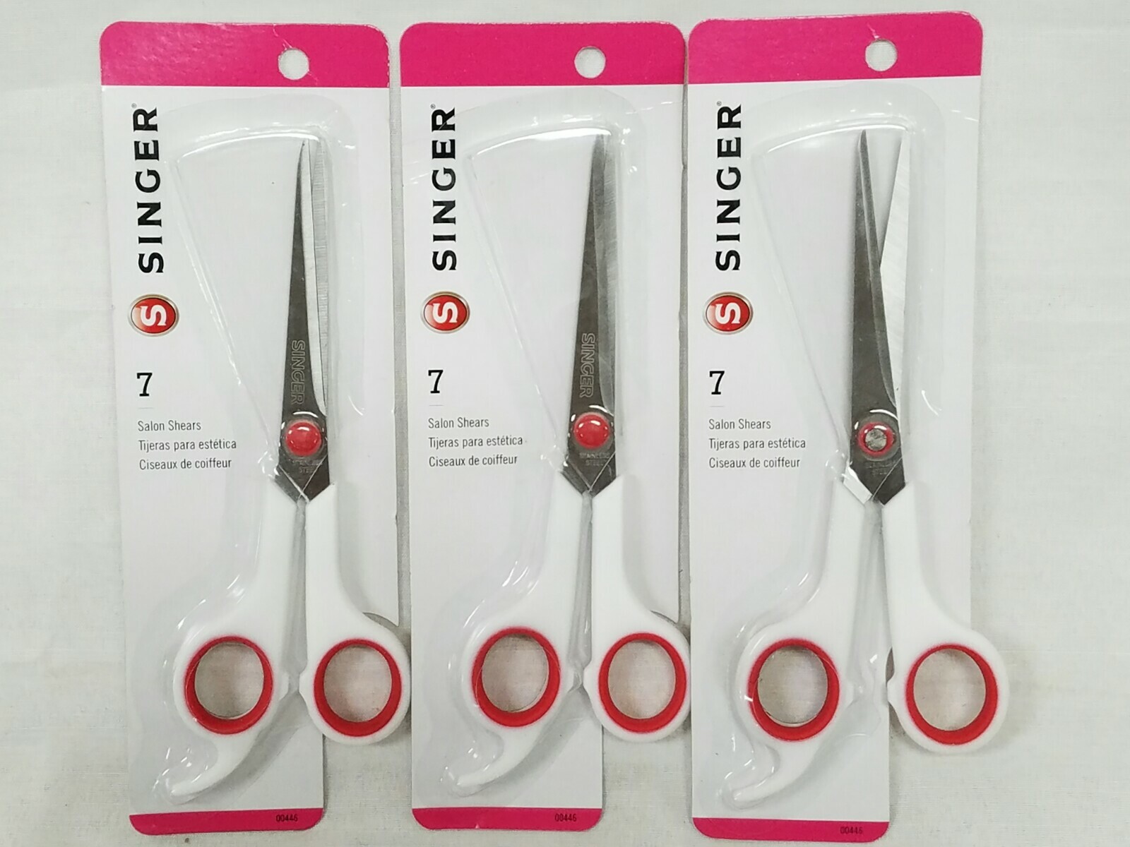 Lot of 3 Pair of Singer Salon Shears Barber Hair Cutting Scissors 7 ...