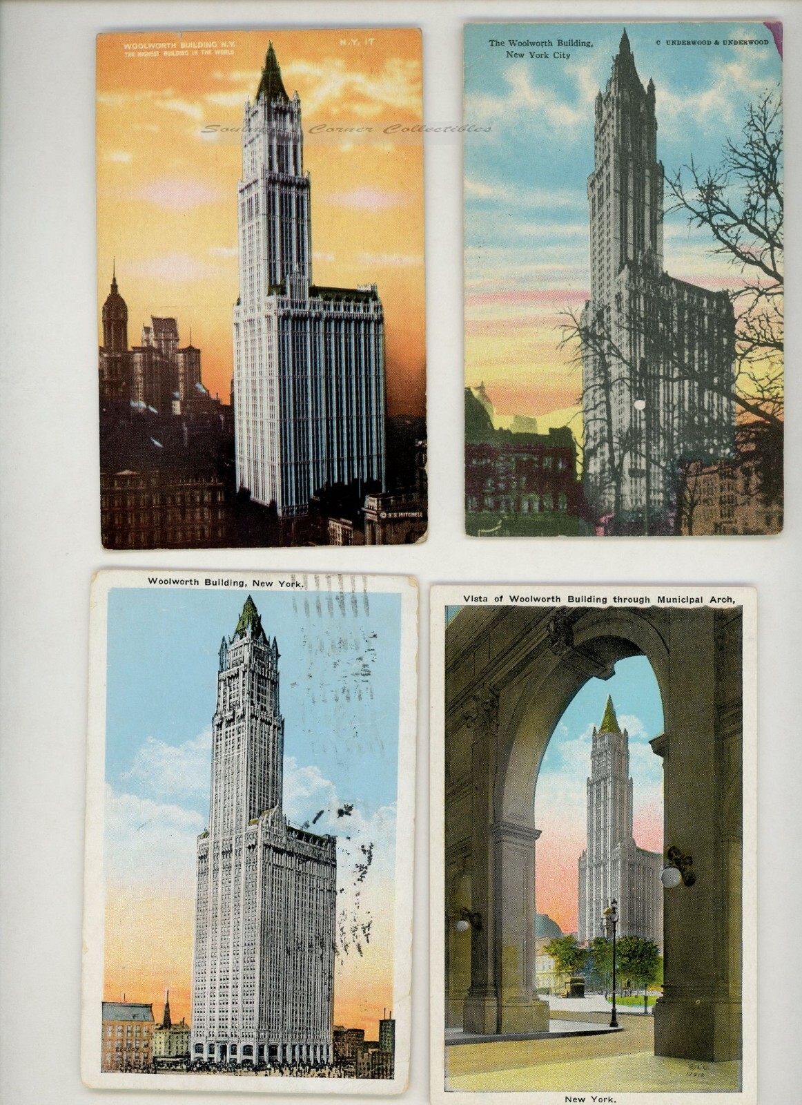 Terrific Rare Lot 10 ea Post Cards RPPC Vintage Views of Woolworth Bldg ...