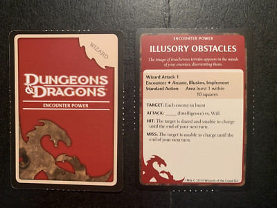 DUNGEONS and DRAGONS WIZARD ENCOUNTER POWER Illusory Obstacles Card ...