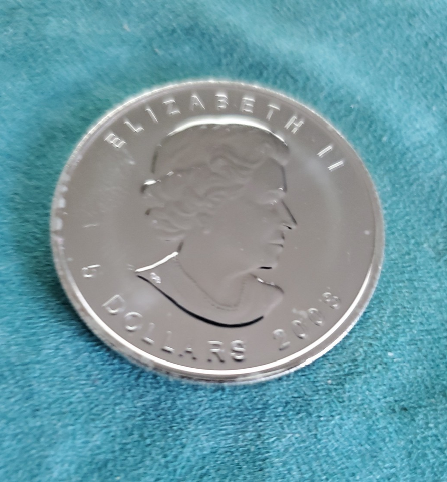2008 Canadian Maple Leaf 1 oz .999 Fine Silver $5 BU from Royal ...