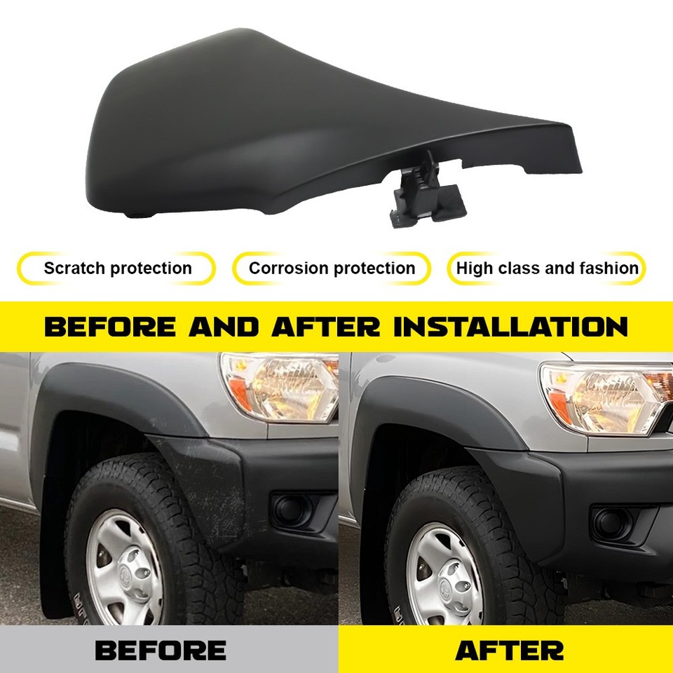 2pcs Front End Bumper Caps Left & Right Black Fits Toyota Tacoma 2012 ...