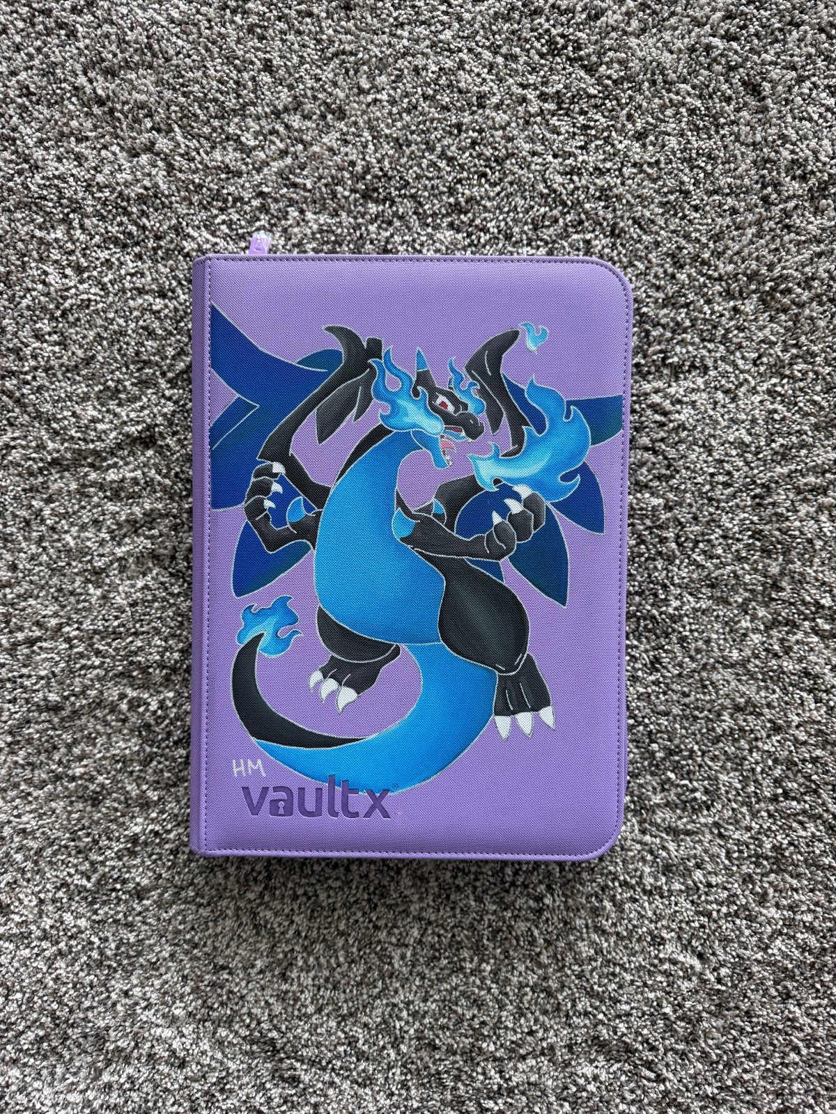 Hand Painted Pokemon Binder | Mega Charizard X Fanart | VaultX 9 Pocket ...