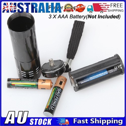AU Mini 9 LED Flashlight 3 AAA Battery Operated Pen Light Torch with ...