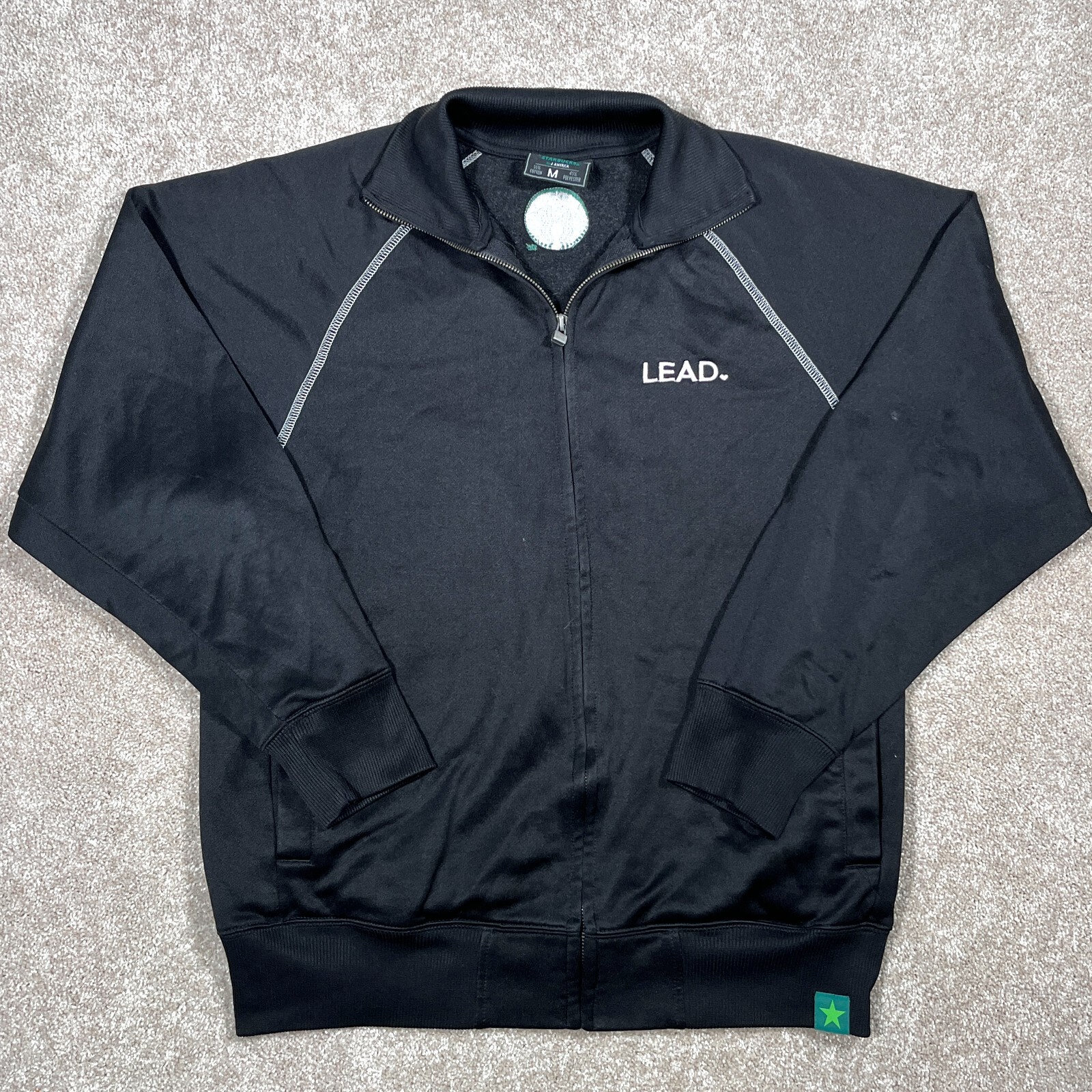 Vintage Starbucks Coffee LEAD Nylon Jacket Uniform Zi… - Gem