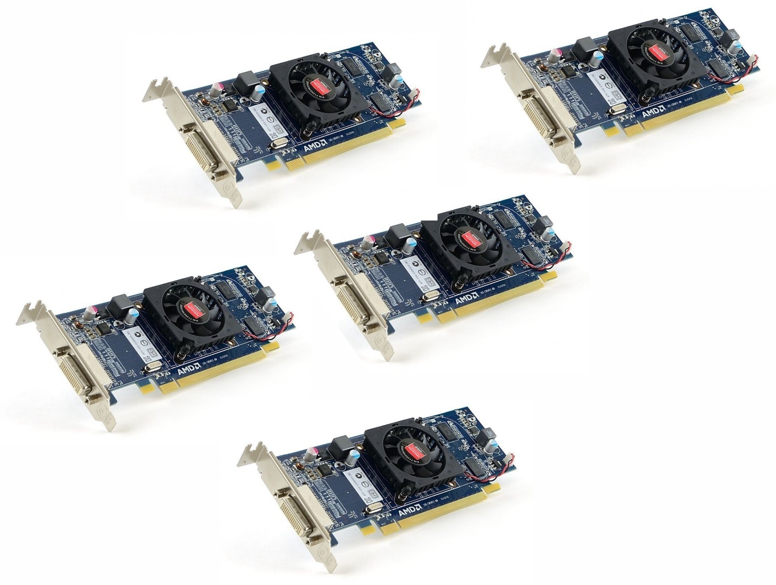 Lot of 5 AMD Radeon Low Profile HD 6350 512MB PCIe 0HFKYC DDR3 Video ...