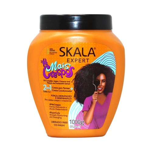 Skala Expert Mais Crespos 2 em 1 Hair Cream Yellow 35.2oz w/Free Nail ...