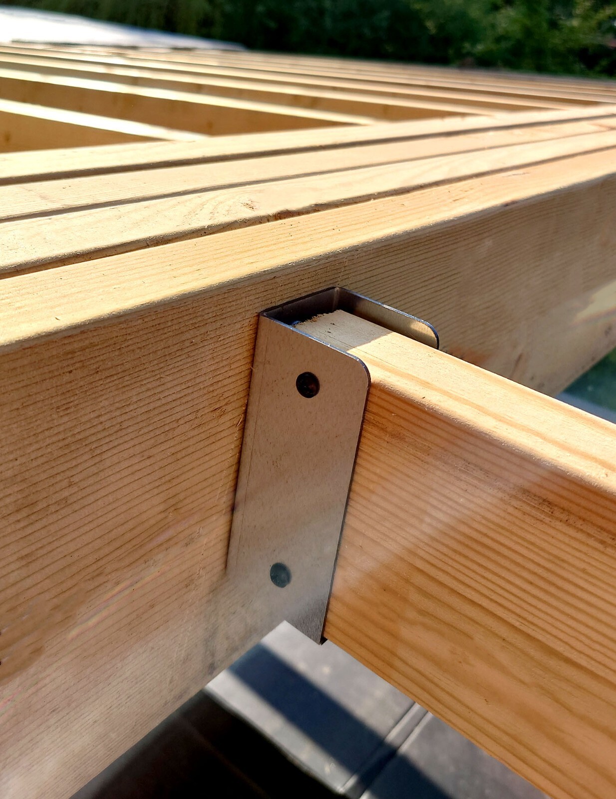 Downwards Angled Rafter Brackets Wood Slope Angle Timber Garden Project ...