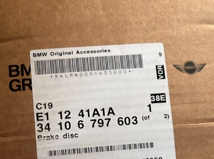 Genuine BMW 34106797603 Pair Front Sport Brake Discs 370mm for sale ...
