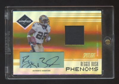 2006 LEAF LIMITED REGGIE BUSH RC AUTOGRAPH #ED 01/10 PRIZM GOLD ...