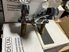 Delta 701-hdf Single Handle Metering Slow-close Lavatory Faucet Chrome ...