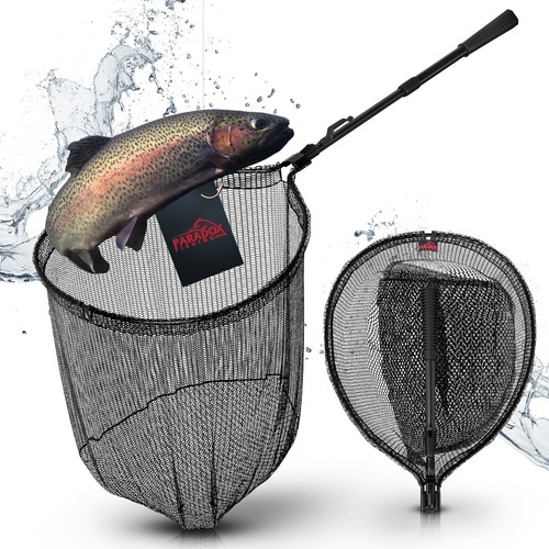 Paradox Fishing Kescher gummiert 1,15m Unterfangkescher Angel Kescher ...