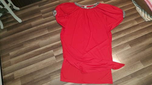 VTG Lady Ronte women's red color silver sequins one size red party ...