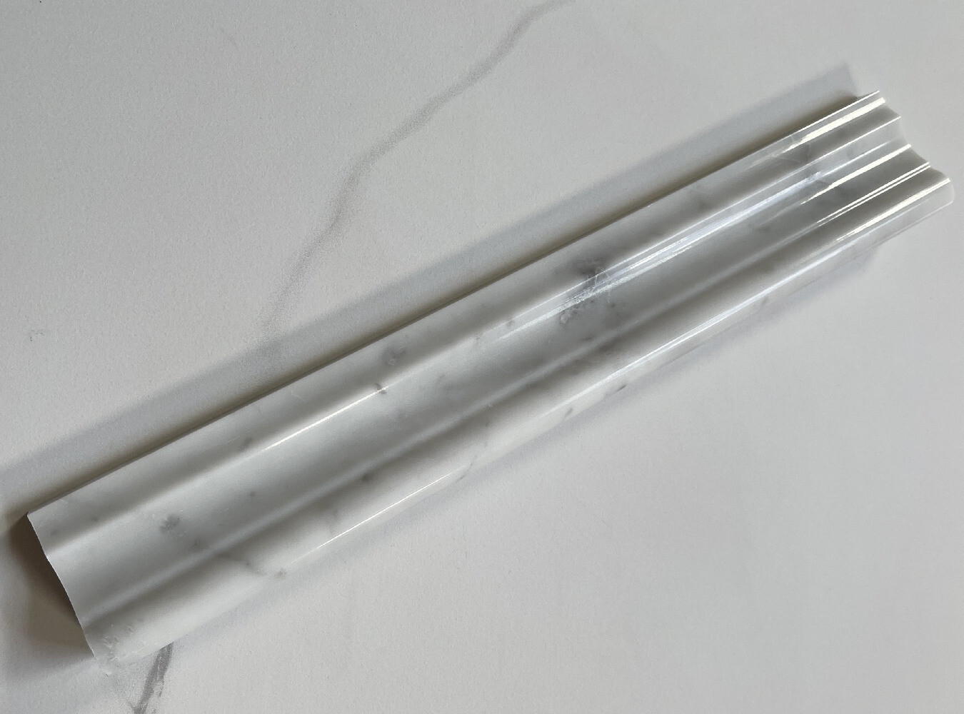 C13P Carrara Marble Venato Carrera Chair Rail Trim Molding Polished ...