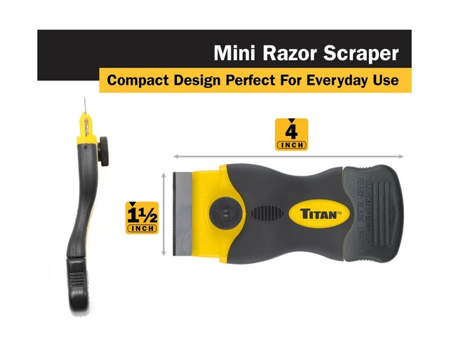 Titan 12031 Mini Single Edge Razor Blade Scraper TPR Comfort Grip ...