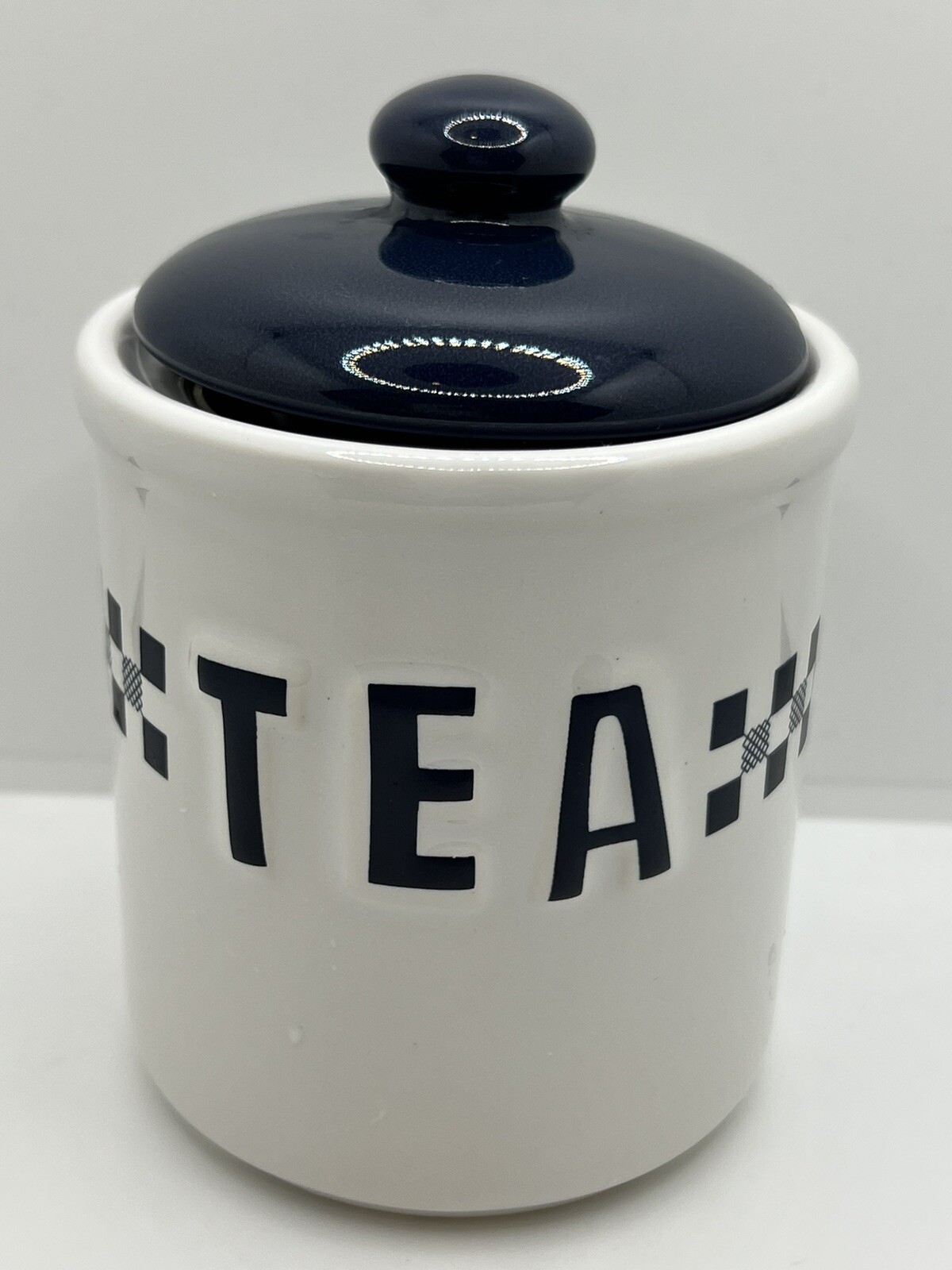 Vintage Himark Coffee &Tea canisters (Set Of 2). Bone White/blue ...