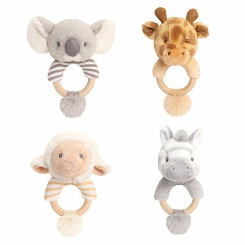 Baby Ring Rattle Soft Toy Animals 14cm New Baby Gift Giraffe Zebra Eco ...