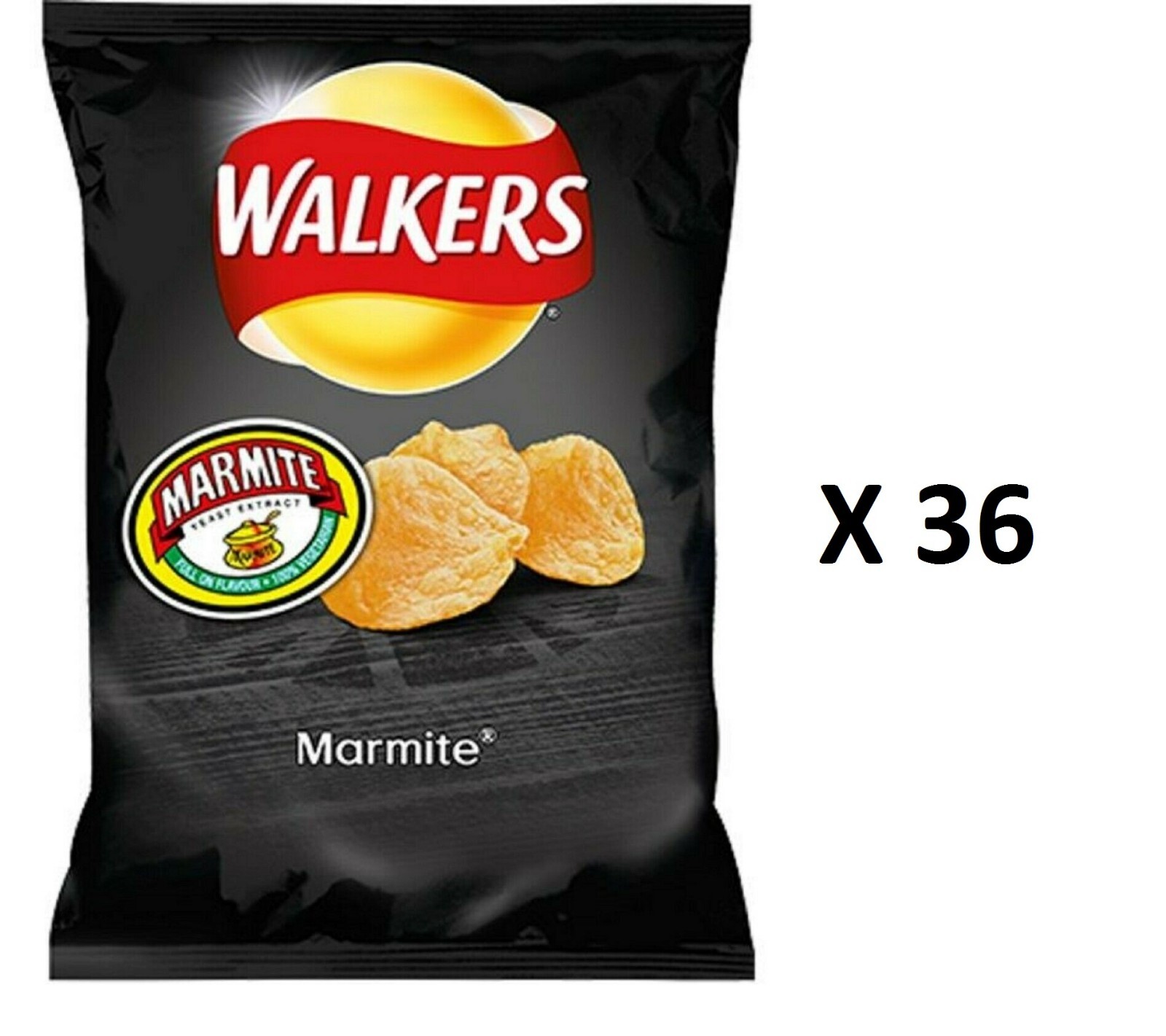 PACK OF 36 Walkers Marmite Flavoured Crisps 25g | eBay
