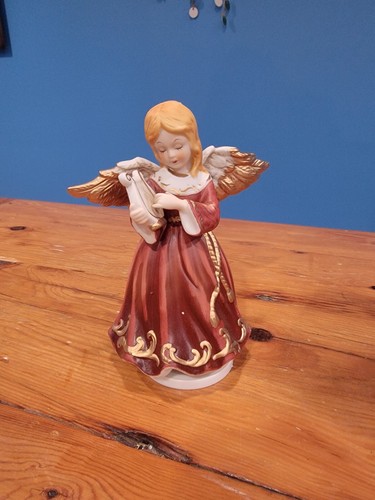 Vintage Spinning Musical Angel Figurine ~ Bisque Porcelain, Plays White ...