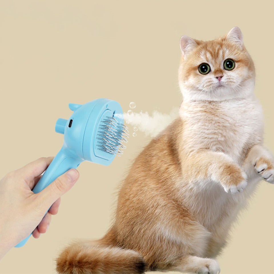 Cat Steam Brush Cat Grooming Brush Multi-Function Dematting Comb for ...