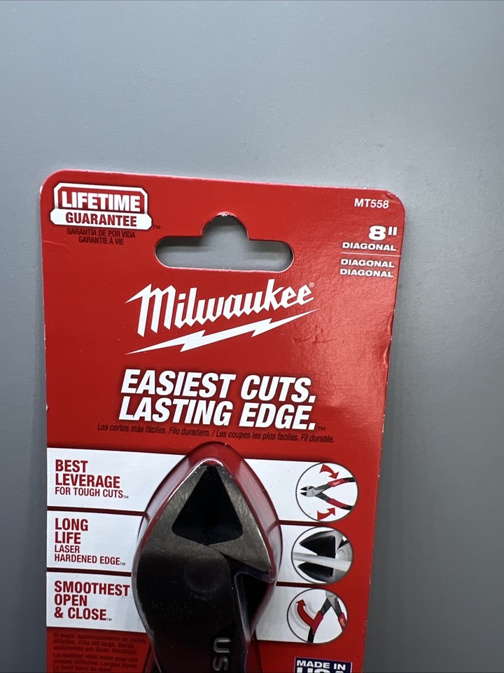 Milwaukee MT558 8" Diagonal Comfort Grip Cutting Pliers | eBay