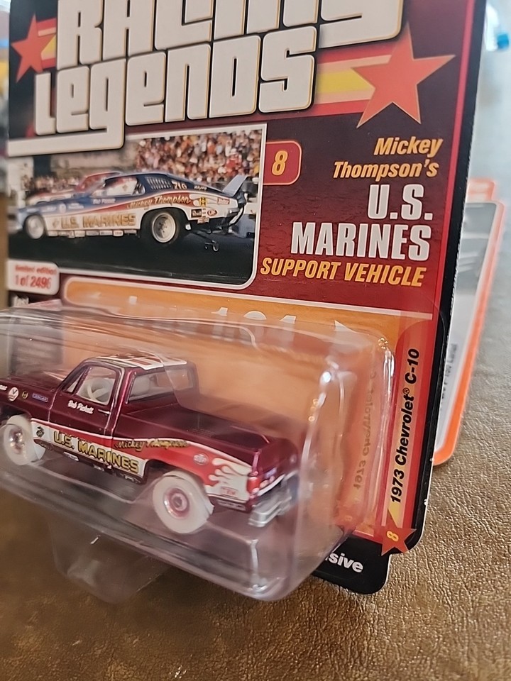 AW AUTO WORLD U.S. MARINES 1973 CHEVROLET C10 ULTRA RED CHASE VERY NICE ...