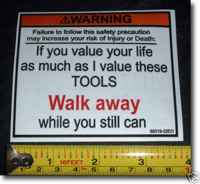 new tool box toolbox warning walk away sticker decal toolbox funny ...